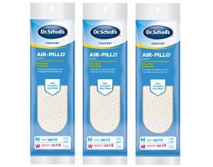 dr. scholl’s insoles air-pillo cushioning – 3 pairs (men’s sizes 7-13 & women’s sizes 5-10)