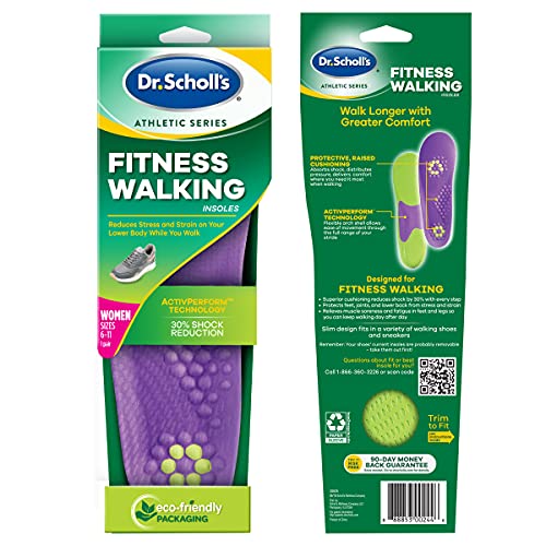 Dr. Scholl's Athletic Series Fitness Walking Insoles, Women’s Size 6-11, 1 PairMen's 8-14) 1 Pair