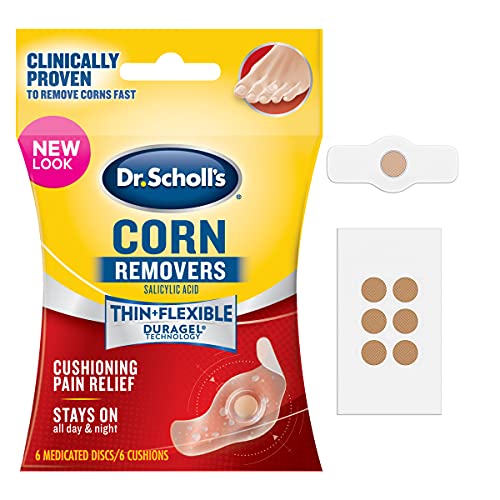 Dr. Scholl's Corn Remover With Duragel Technology, Removes Corns Fast And Provides Cushioning Protection Against Shoe Pressure And Friction For All-Day Pain Relief (Packaging May Vary), 6 Count