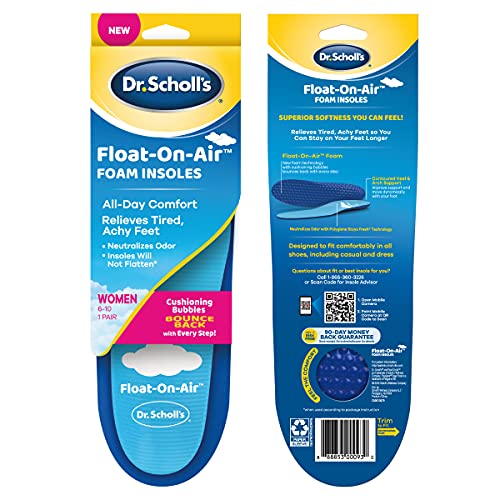 Dr. Scholl's Float On Air Insoles for Women Shoe Inserts That Relieve Tired Achy Feet with All Day Comfort, Women's 6-10, 1 Count