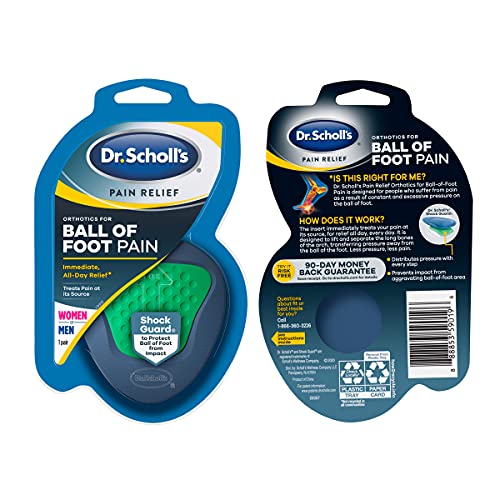 Dr. Scholl's BALL OF FOOT Pain Relief Orthotics (One Size) // Clinically Proven Immediate and All-Day Relief of Ball-of-Foot Pain by Lifting and Reducing Pressure on Metatarsal Bones