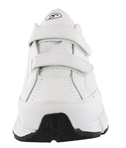 Dr.Scholls Men's Omega Light Weight Dual Strap Closure Sneaker Wide Width, White, 10.5 Wide