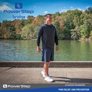 Powerstep Bridge Adaptable Arch Support Insoles, Comfort Memory Foam Inserts, Plantar Fasciitis Relief, Blue & White, Men 4-5.5, Women 5-6.5