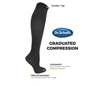 Dr. Scholl's womens Graduated Compression Knee High - 1 & 2 Pair Packs Casual Sock, Black/Pink, 4 10 US