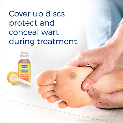 Dr. Scholl's Liquid Wart Remover (.33 oz) with 20 Cover Up Discs, Safe for Children and Kids 4+, Salicylic Acid for Plantar Wart Removal