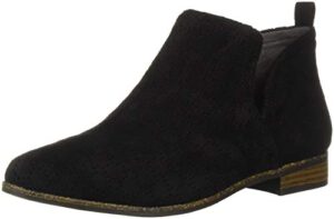 dr. scholl’s shoes women’s rate ankle boot, black perforated microfiber suede, 10 us