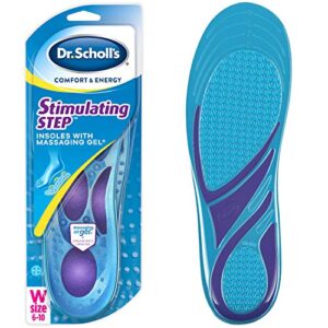 dr. scholl’s stimulating step insoles massaging gel plus stimulating nodes for extra massaging action on key pressure areas, for women’s 6-10, also available for men’s 8-13, 2 count