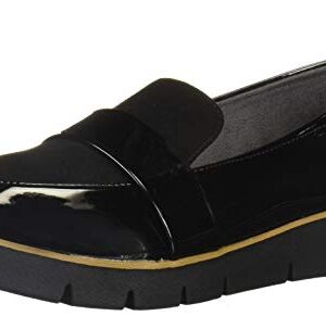 Dr. Scholl's Shoes Women's Webster Loafer, Black Patent/Microfiber, 8 US