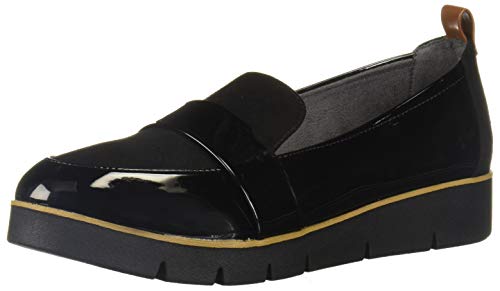 Dr. Scholl's Shoes Women's Webster Loafer, Black Patent/Microfiber, 8 US