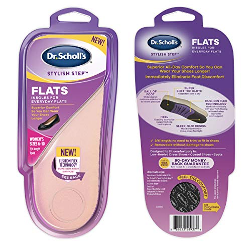 Dr. Scholl's Cushioning Insoles for Everyday Flats, Low Heels, Dress & Casual Shoes, Boots (for Women's 6-10)