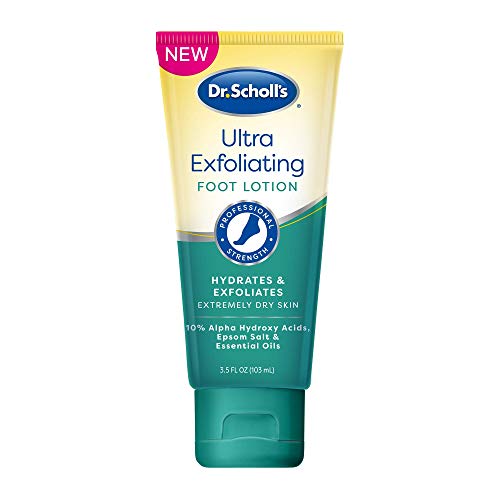 Dr. Scholl's Ultra Exfoliating Foot Lotion Cream with Urea for Dry Cracked Feet Heals and Moisturizes for Healthy Feet, 3.5 Ounce