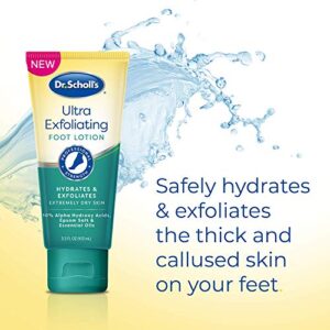 Dr. Scholl's Ultra Exfoliating Foot Lotion Cream with Urea for Dry Cracked Feet Heals and Moisturizes for Healthy Feet, 3.5 Ounce