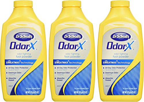 Dr. Scholl's Odor-Fighting X Foot Powder, Yellow, 6.25 Ounce (Pack of 3)