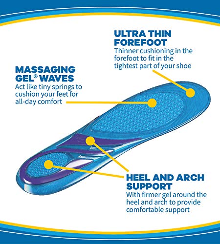 Dr. Scholl's ULTRA THIN Insoles // Massaging Gel Insoles 30% Thinner in the Toe for Comfort in Dress Shoes (for Men's 8-13, also available for Women's 6-10)