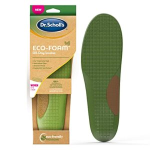 dr. scholl’s eco-foam insoles for women, shoe inserts made with sustainable and recycled material, women’s 6-10