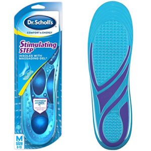 dr. scholl’s stimulating step insoles with massaging gel plus stimulating nodes, unisex 1 pair