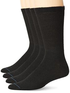 dr. scholl’s women’s diabetes and circulatory crew 4 pair casual sock, black, shoe size 7-12 us