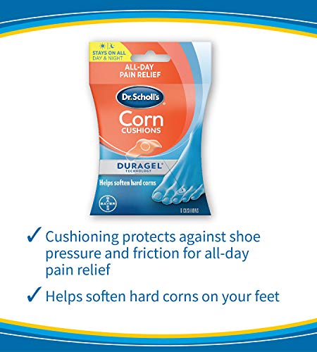 Dr. Scholl's CORN CUSHION with Duragel Technology 6ct Cushioning Protection against Shoe Pressure and Friction that Fits Easily In Any Shoe for Immediate and All-Day Pain Relief Packaging May Vary