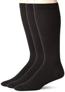 dr. scholl’s men’s graduated compression over the calf socks-2 & 3 pair packs-energizing comfort and fatigue relief, black/black, 13-15