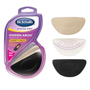 dr. scholl’s stylish step hidden arch support for flats, 3 pairs