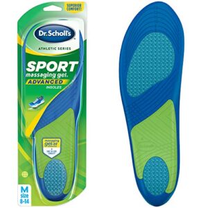 Dr. Scholl’s Sport Insoles Superior Shock Absorption and Arch Support (for Men's 8-4, Also Available for Women's 6-0), 1 Pair & Work Massaging Gel Advanced Insoles for Men Shoe Inserts