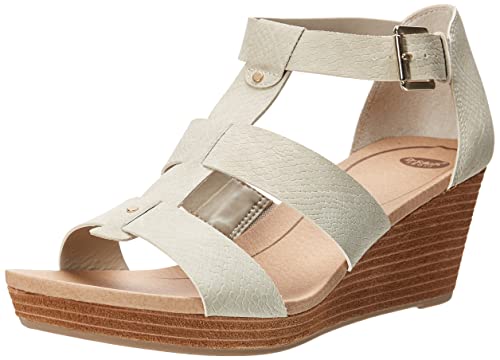 Dr. Scholl's Shoes womens Barton Wedge Sandal, Grey Snake, 8 US