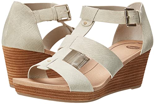 Dr. Scholl's Shoes womens Barton Wedge Sandal, Grey Snake, 8 US