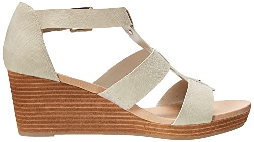 Dr. Scholl's Shoes womens Barton Wedge Sandal, Grey Snake, 8 US