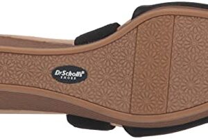 Dr. Scholl's Shoes Women's Barton Band Wedge Sandal, Black Smooth, 9