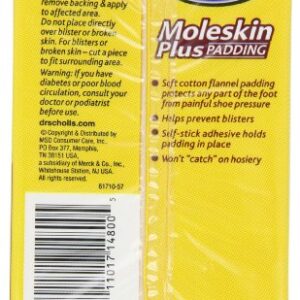 Dr. Scholl's Moleskin Plus 4 5/8-Inch X 3 3/8 Inch Padding, 3-Count Packages (Pack of 8)