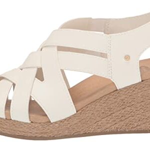 Dr. Scholl's Shoes Women's Everlasting Espadrille Wedge Sandal, White Smooth, 7