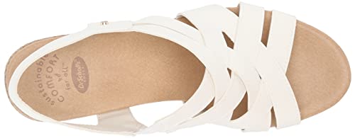 Dr. Scholl's Shoes Women's Everlasting Espadrille Wedge Sandal, White Smooth, 7