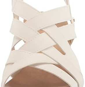 Dr. Scholl's Shoes Women's Everlasting Espadrille Wedge Sandal, White Smooth, 7