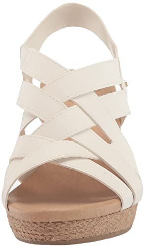 Dr. Scholl's Shoes Women's Everlasting Espadrille Wedge Sandal, White Smooth, 7