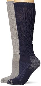 dr. scholl’s women’s advanced relief diabetic & circulatory knee high socks, denim/grey, shoe size: 4-10