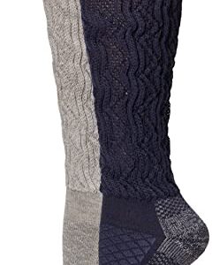 Dr. Scholl's Women's Advanced Relief Diabetic & Circulatory Knee High Socks, Denim/Grey, Shoe Size: 4-10