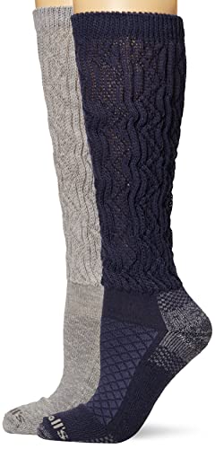 Dr. Scholl's Women's Advanced Relief Diabetic & Circulatory Knee High Socks, Denim/Grey, Shoe Size: 4-10