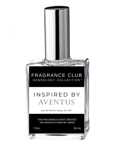 Fragrance Club Genealogy Collection Inspired by Aventus for Men, EDP 1.9 oz., Mens fragrance with Jasmine, Velvety Woods and Musk, A sensual scent that makes a great gift.