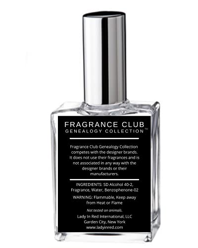 Fragrance Club Genealogy Collection Inspired by Silver Mountain Water for Him, 1.7 oz. EDP, Mens fragrance with Bergamot, Sandalwood, Musk is comparable to Silver Mountain Water by Creed.