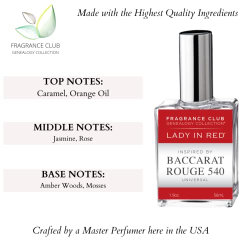 Fragrance Club Genealogy Collection Inspired by Baccarat Rouge 540, 1.9oz. EDP with Orange Oil, Jasmine, Amber Woods. A timeless fragrance for Men or Women