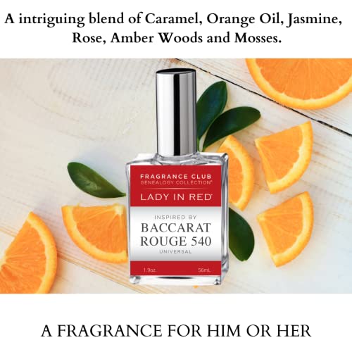 Fragrance Club Genealogy Collection Inspired by Baccarat Rouge 540, 1.9oz. EDP with Orange Oil, Jasmine, Amber Woods. A timeless fragrance for Men or Women