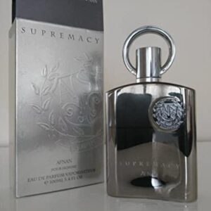 Afnan Supremacy Silver Pour Homme for Men Eau de Parfum Spray, 3.4 Ounce