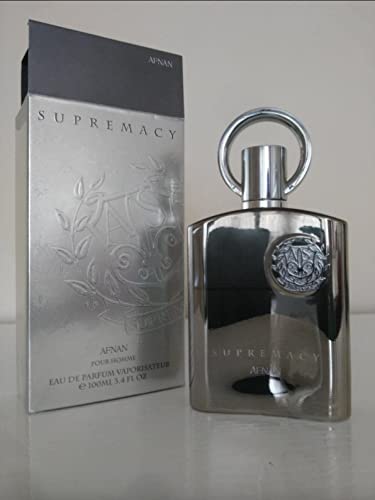 Afnan Supremacy Silver Pour Homme for Men Eau de Parfum Spray, 3.4 Ounce