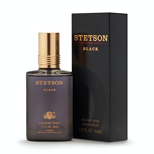 Stetson Black by Scent Beauty - Cologne for Men - Woody, Dark and Spicy Scent with Fragrance Notes of Sandalwood, Spices, and Suede - 1.5 Fl Oz