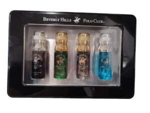 beverly hills polo club men’s collection 4-cologne gift set with deluxe tin gift box (colognes may vary)