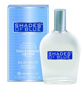 pb parfumsbelcam shades of blue for men our version of dolce & gabanna light blue edt,white,3.4 fl oz (pack of 1)