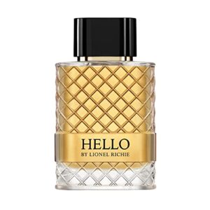 lionel richie hello for men – classic yet adventurous, effortlessly seductive eau de cologne scent for him – refreshing fougère blend with warm, amber notes – intense, long lasting fragrance – 3.4 oz