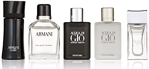 Armani 5 Piece Set For Men (Code 4ml/Diamonds 4ml/Adg 5ml/Green 7ml/Adg Profumo 5ml)