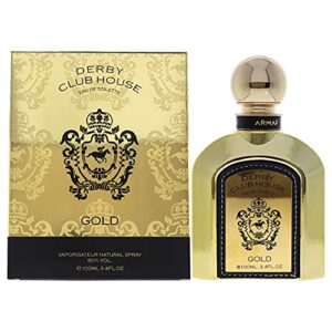 armaf derby club house gold edt spray men, woody spicy, 3.4 fl oz