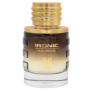 dumont ironic oud mirage pour homme (3.4 fl. oz) eau de perfum – perfume body spray for men, boys, him – long lasting cologne with tobacco, leather, grapefruit, woodsy masculine scent